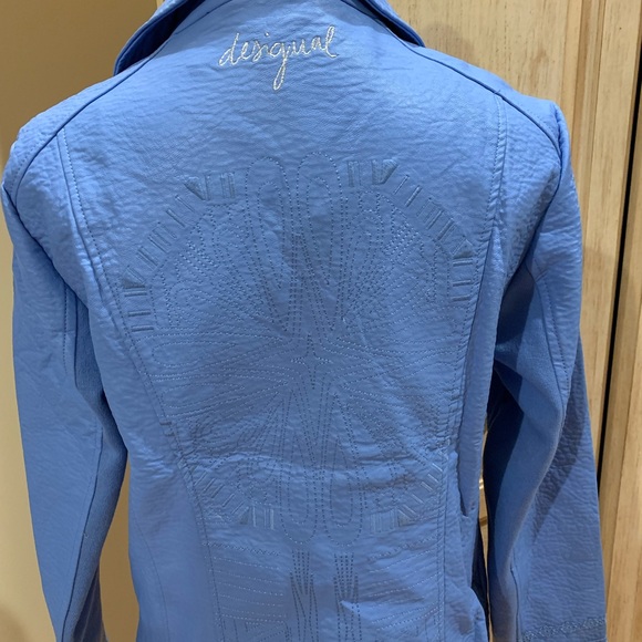 Desigual | Jackets & Coats | Desiguel Faux Leather And Lace Womens Moto ...